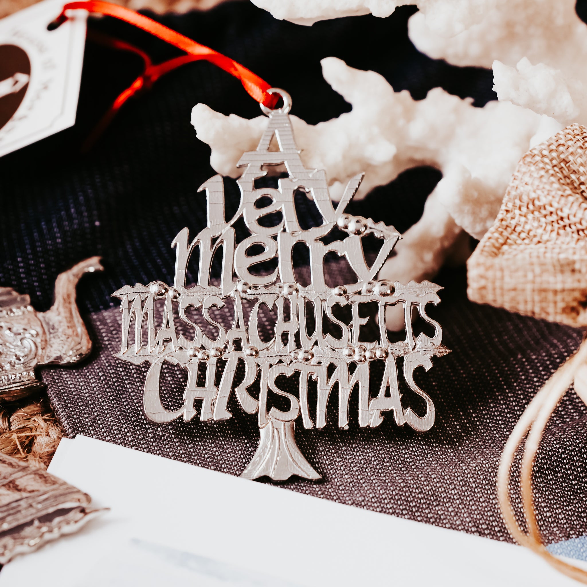 Massachusetts Gifts - Teapot - Sailboat - Massachusetts Christmas Orna ...