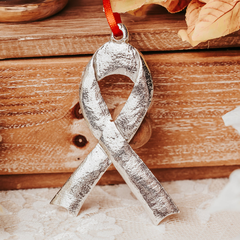 Awareness Ribbon Charity Fundraisers Christmas Holiday Ornament Pewter ...