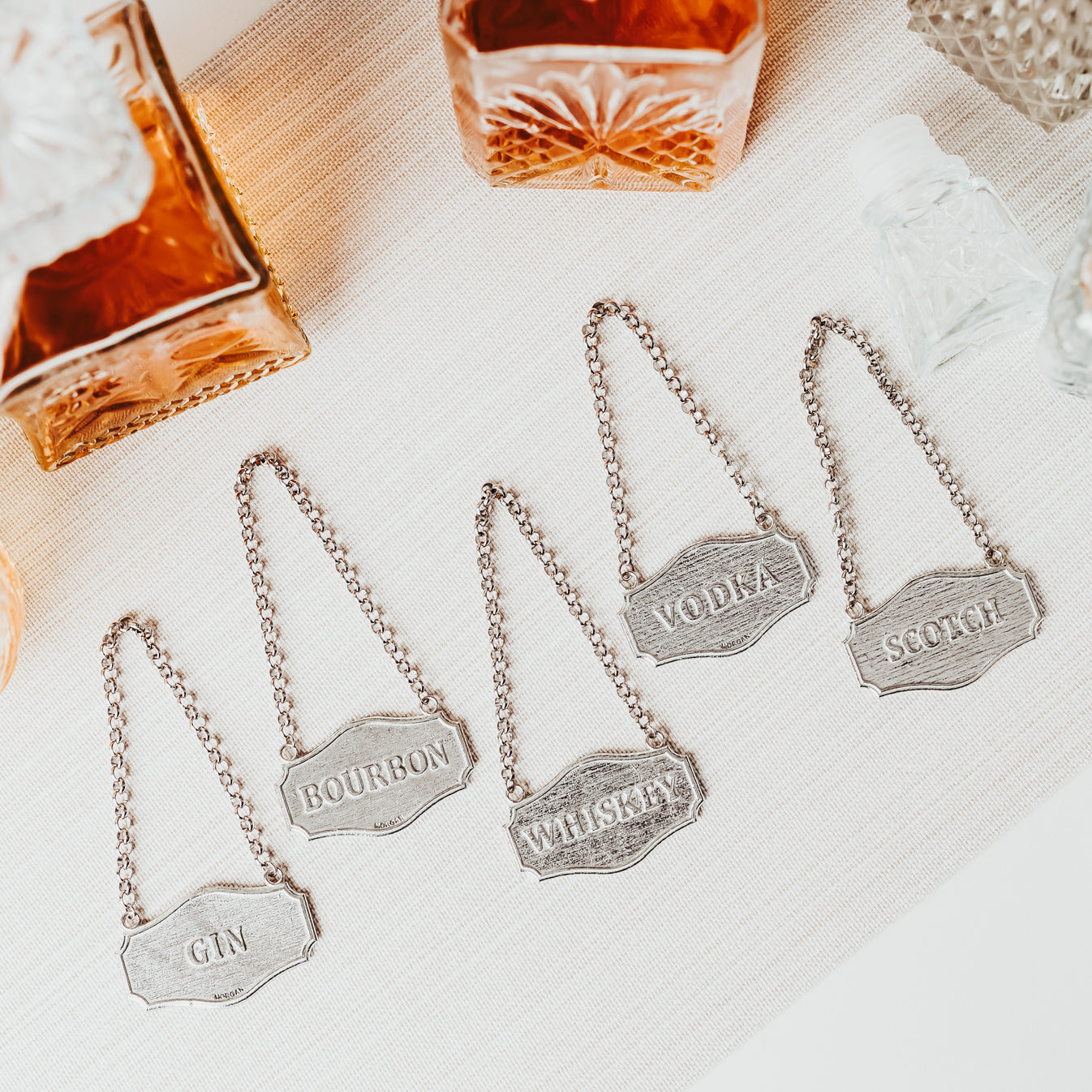 Elegant Decanter Tags - Whiskey - Bourbon - Vodka - Scotch - Gin - Pew ...