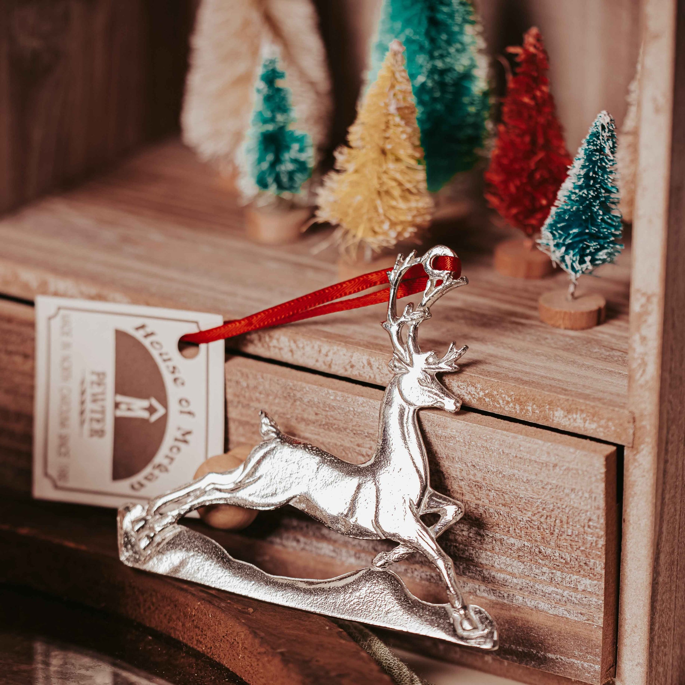 Handmade Deer Gifts - Pewter Reindeer Ornaments - Several Designs ...
