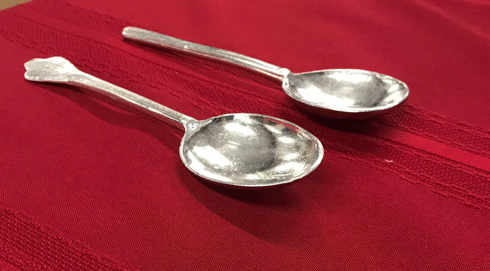 Handcrafted Rustic Pewter Spoons, Colonial Home Decorations, Unique Ho ...