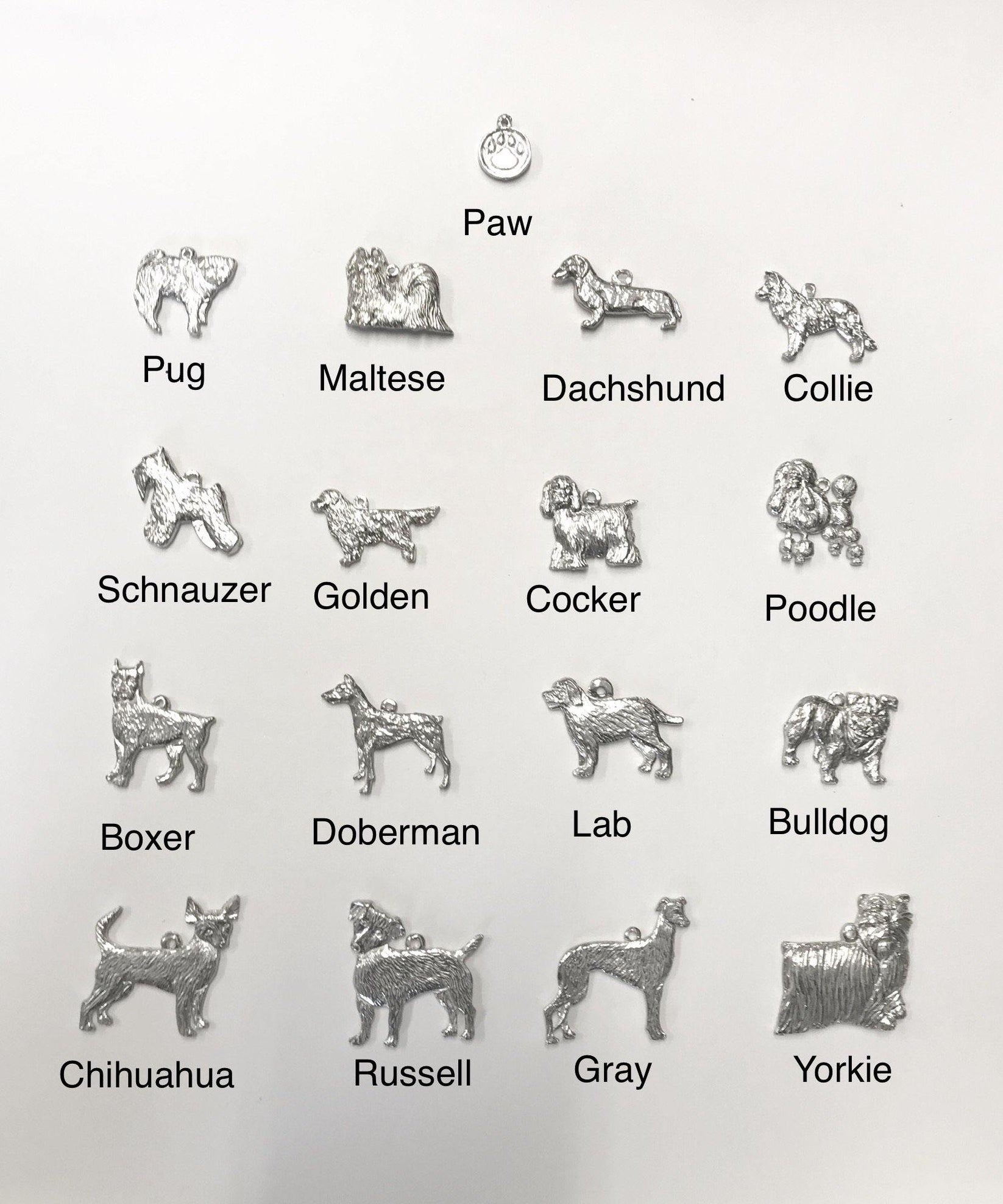 Dog Gifts - Dog Charms - Dog Necklaces - Multiple Dog Breeds and Neckl ...
